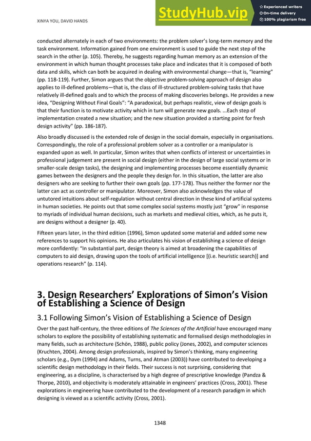 A Reflection Upon Herbert Simon S Vision Of Design In The Sciences Of ...