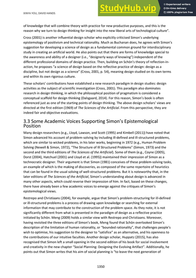 A Reflection Upon Herbert Simon S Vision Of Design In The Sciences Of ...