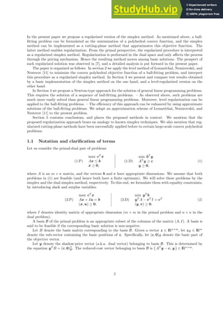 A Regularized Simplex Method | PDF