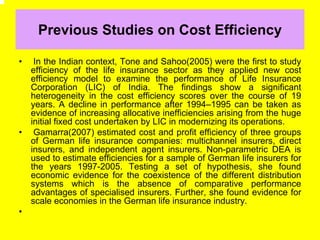 Are indian life insurance companies cost efficient ppt | PPT