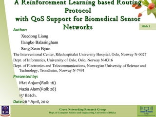 A reinforcement learning based routing protocol with qo s support for ...