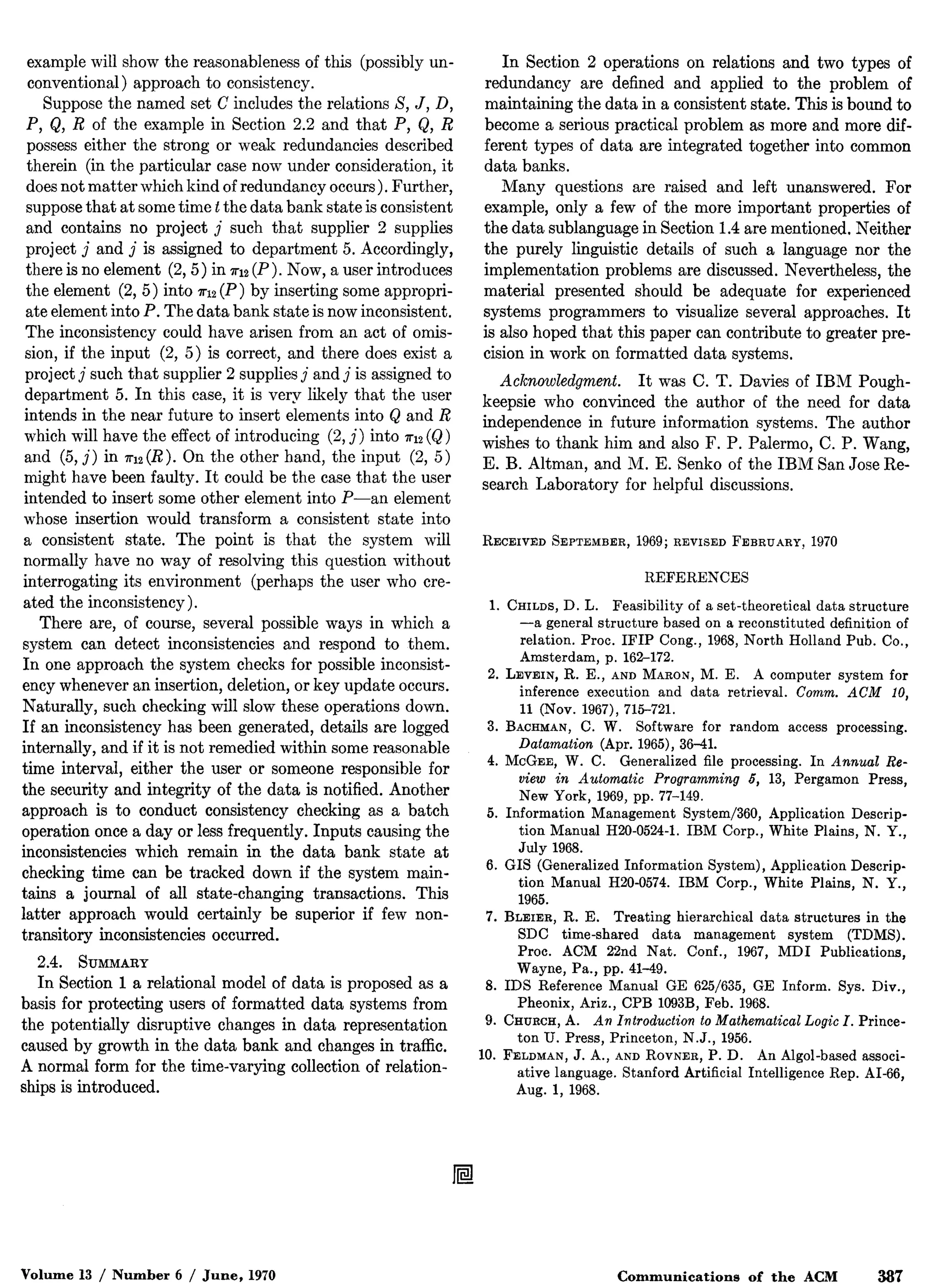 A relational model of data for large shared data banks | PDF