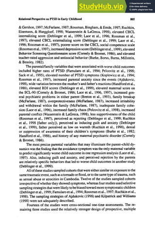 A Relational Perspective On PTSD In Early Childhood | PDF