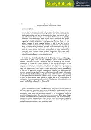 A Relevance-Theoretic Classification Of Jokes | PDF | Pop Culture