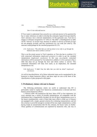 A Relevance-Theoretic Classification Of Jokes | PDF | Pop Culture