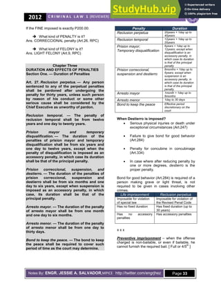 Arellano Criminal Law Reviewer | PDF