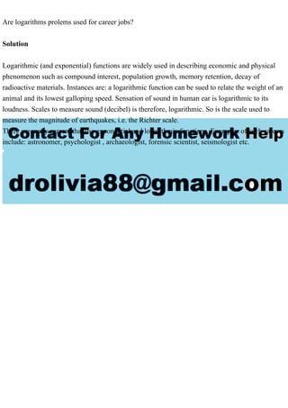 Are logarithms prolems used for career jobsSolutionLogarithmi.pdf