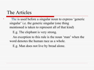 A remedial english grammar chp 1 articles | PPT