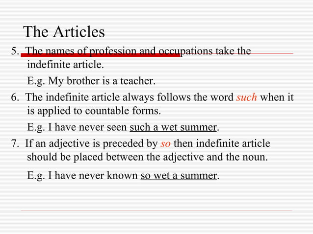 A remedial english grammar chp 1 articles | PPT