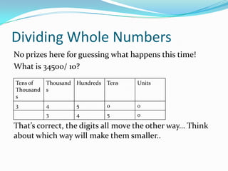 A reminder on multiplying and dividing by powers of 10 | PPTX