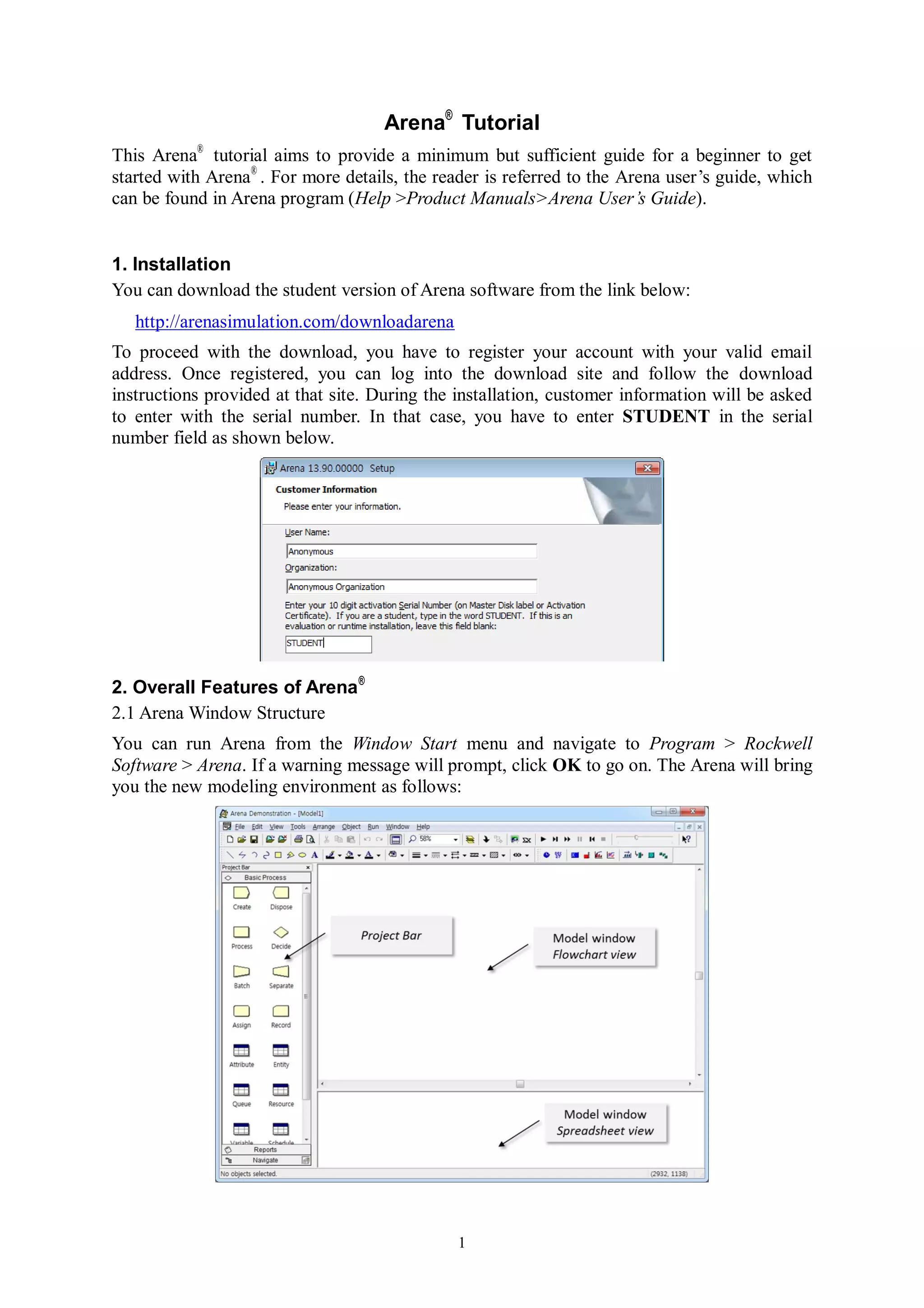 Arena tutorial | PDF