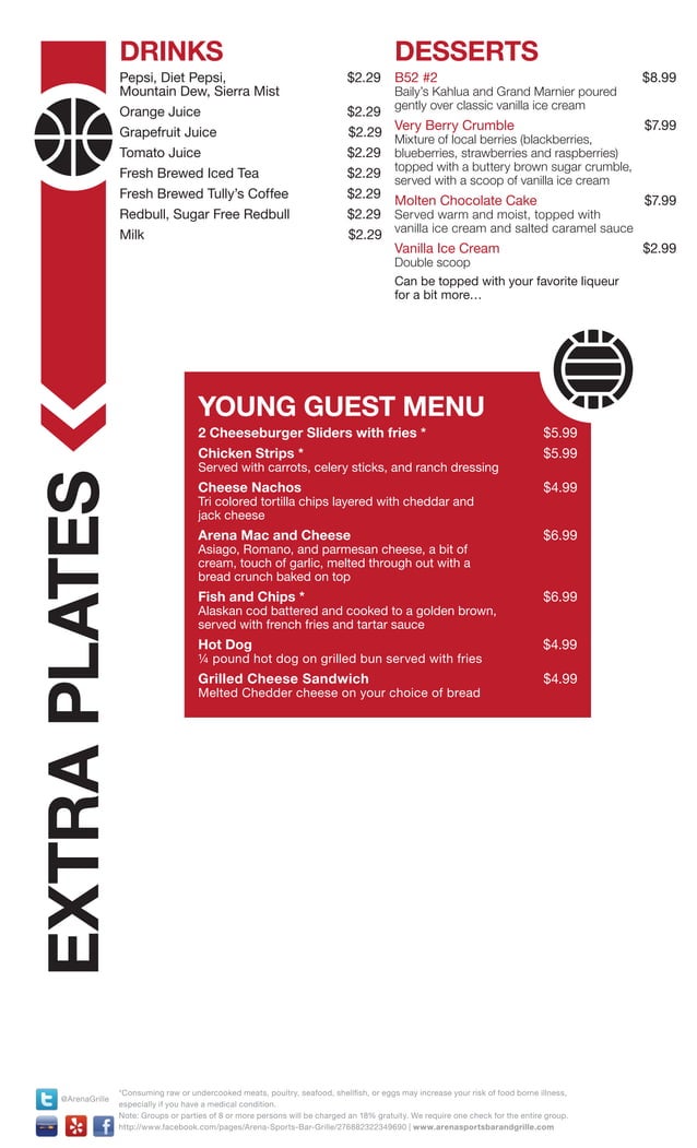 Arena Sports Bar & Grille Menu | PDF