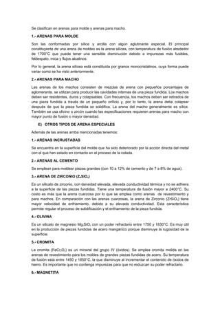 Arenas de fundicion | PDF