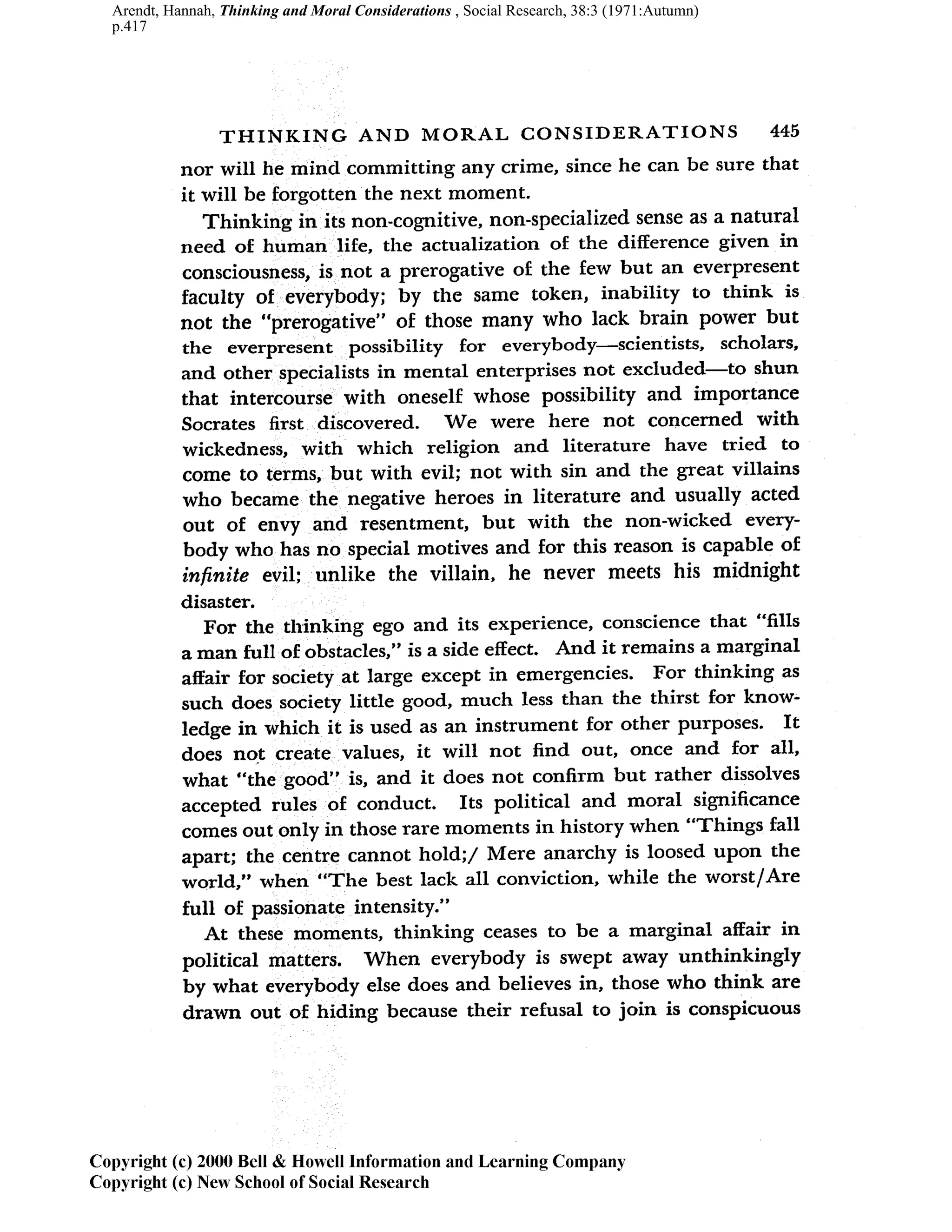 Arendt thinking and_moral_considerations | PDF