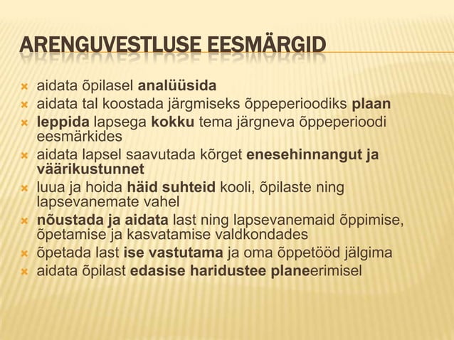 Arenguvestlused koolis | PPT