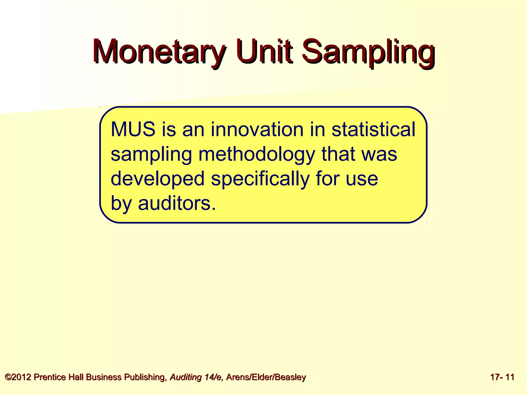 Audit Sampling for Tests of Details of Balances | PPT
