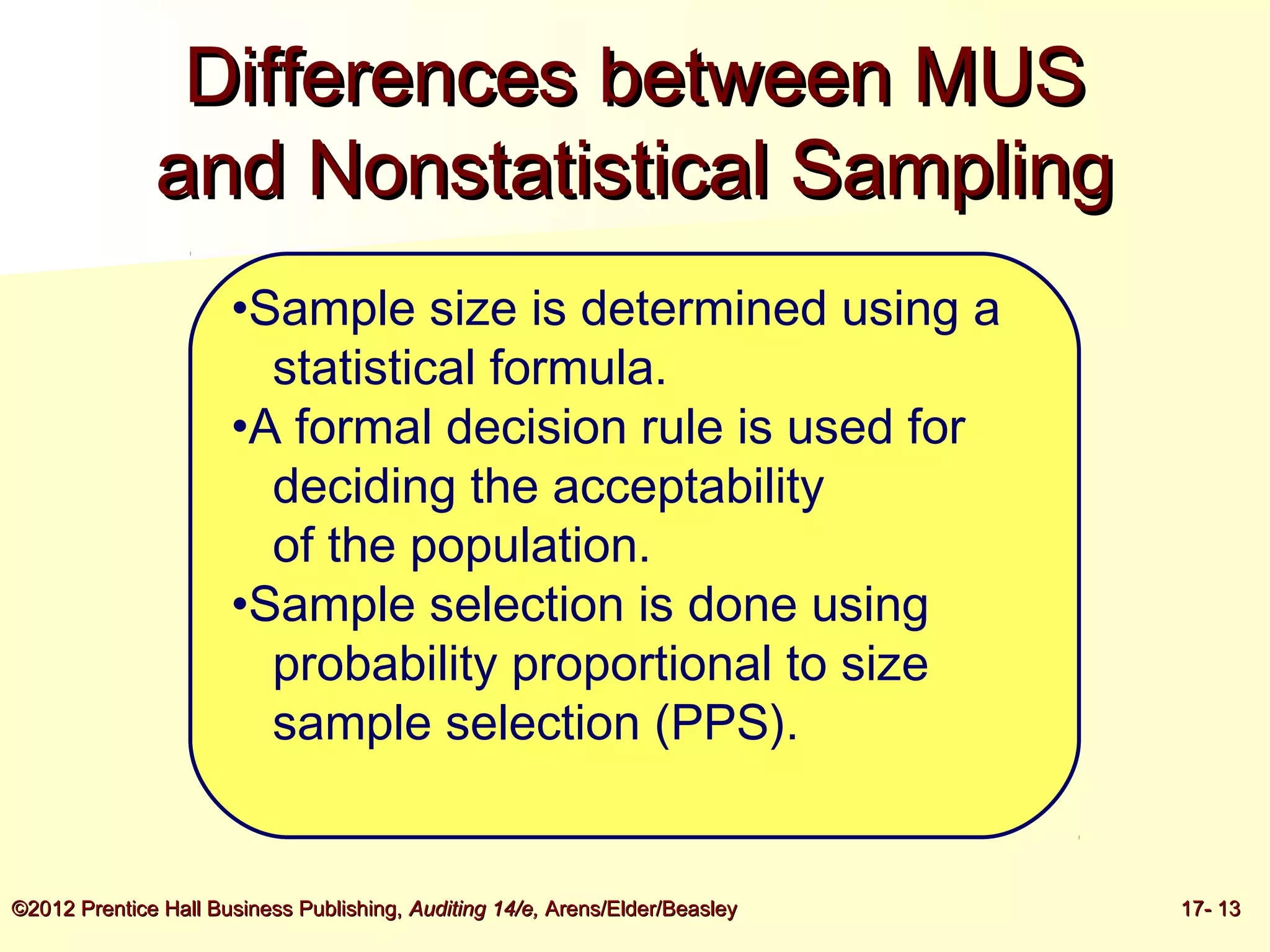Audit Sampling for Tests of Details of Balances | PPT