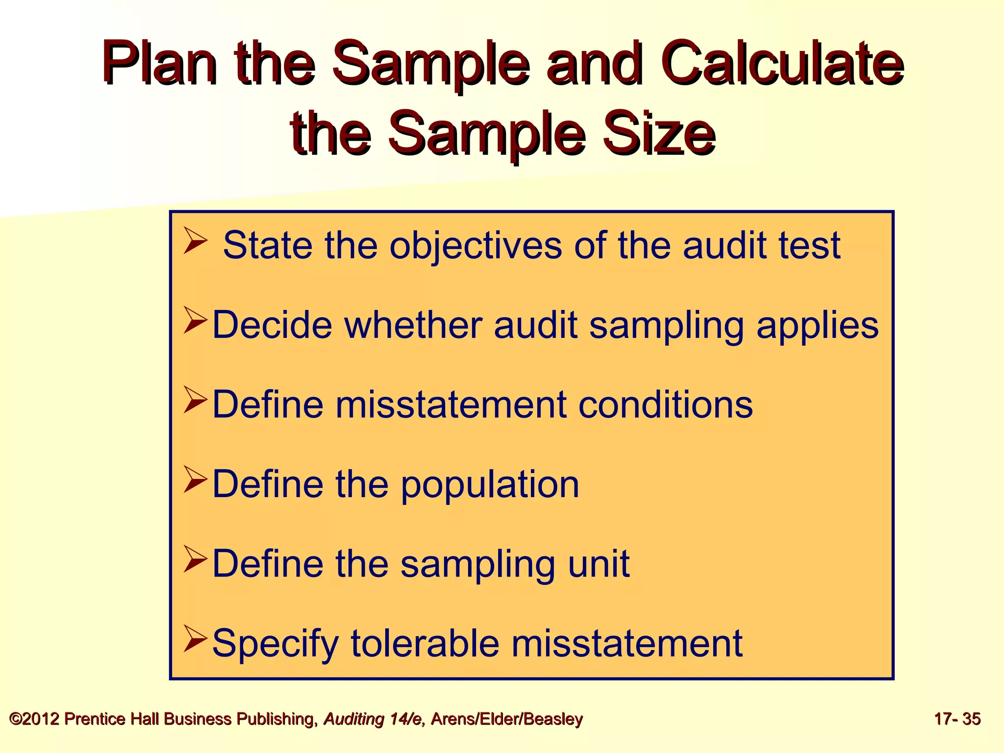 Audit Sampling for Tests of Details of Balances | PPT
