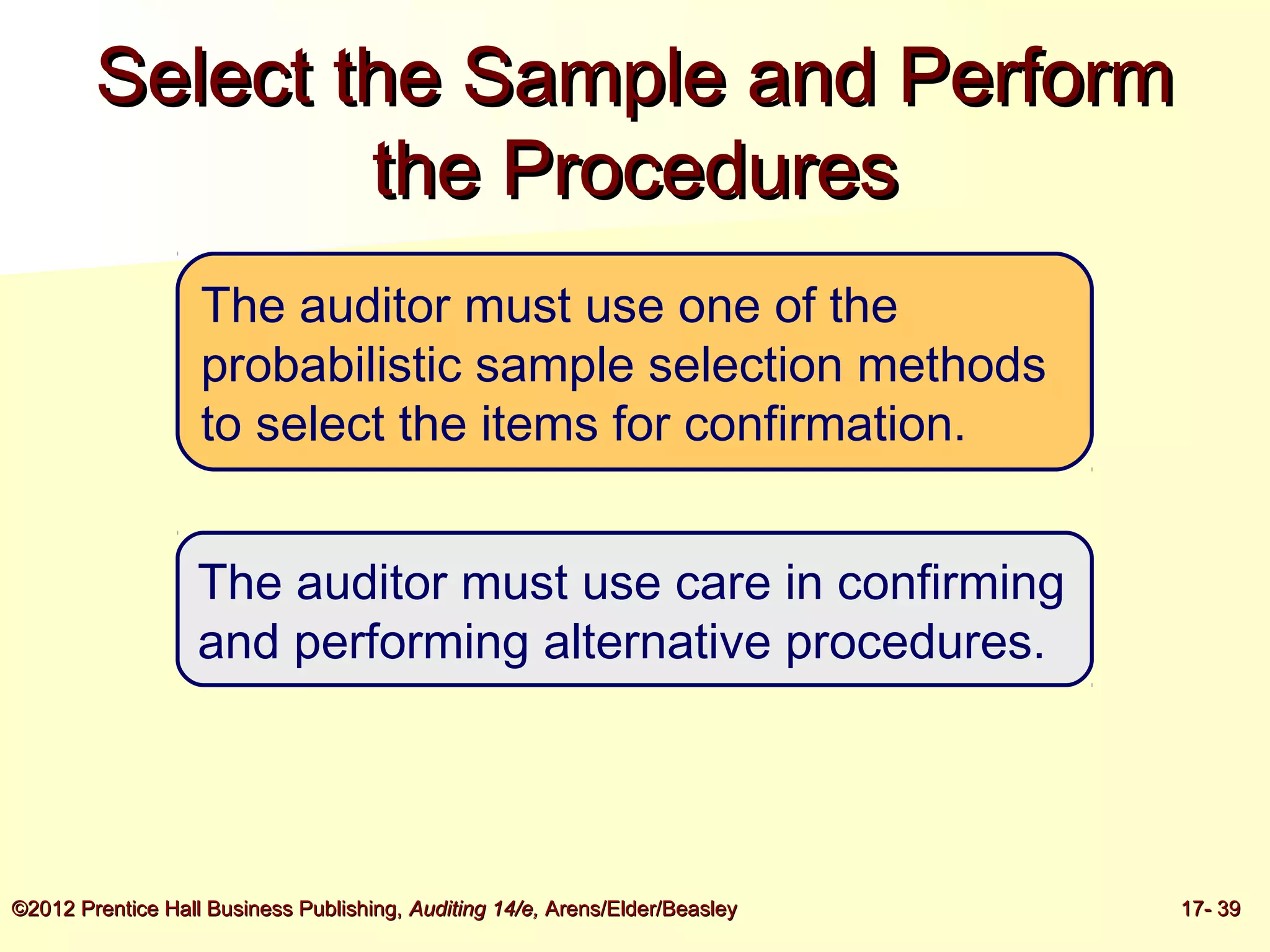 Audit Sampling for Tests of Details of Balances | PPT