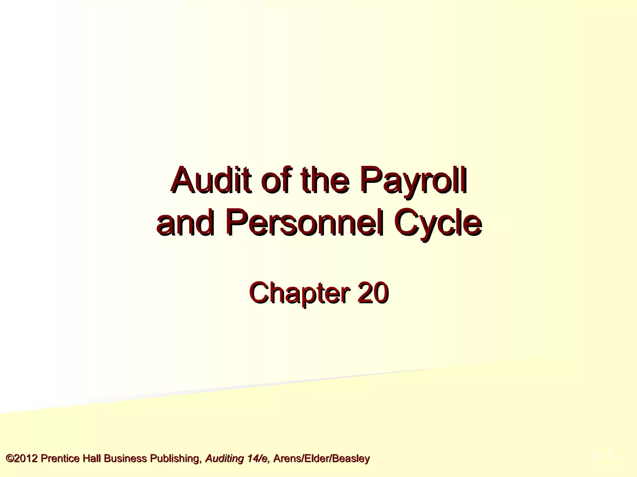 Audit of the Payroll and Personnel Cycle _ Accounting & Audting | PPT