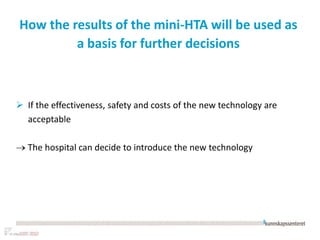 Criteria for assessment of new technologies at the hospital level (mini ...