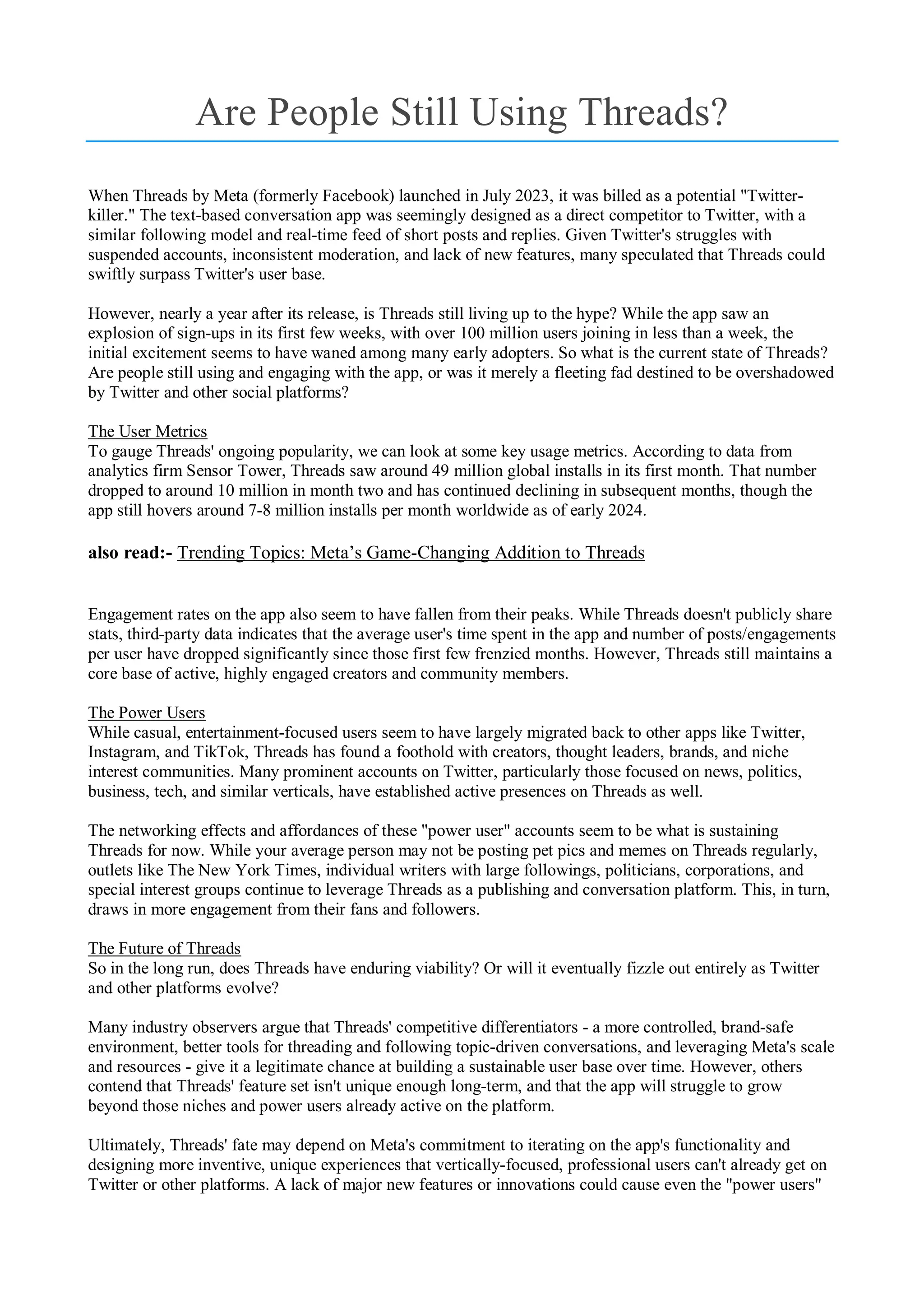 Are People Still Using Threads - Arihant Webtech | PDF