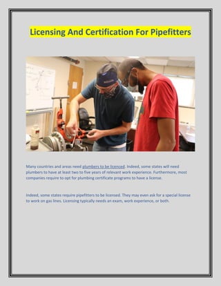 Are pipefitters in demand in the usa | PDF
