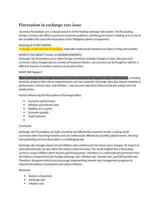 A REPORT about flunctuation in exchange rate | PDF