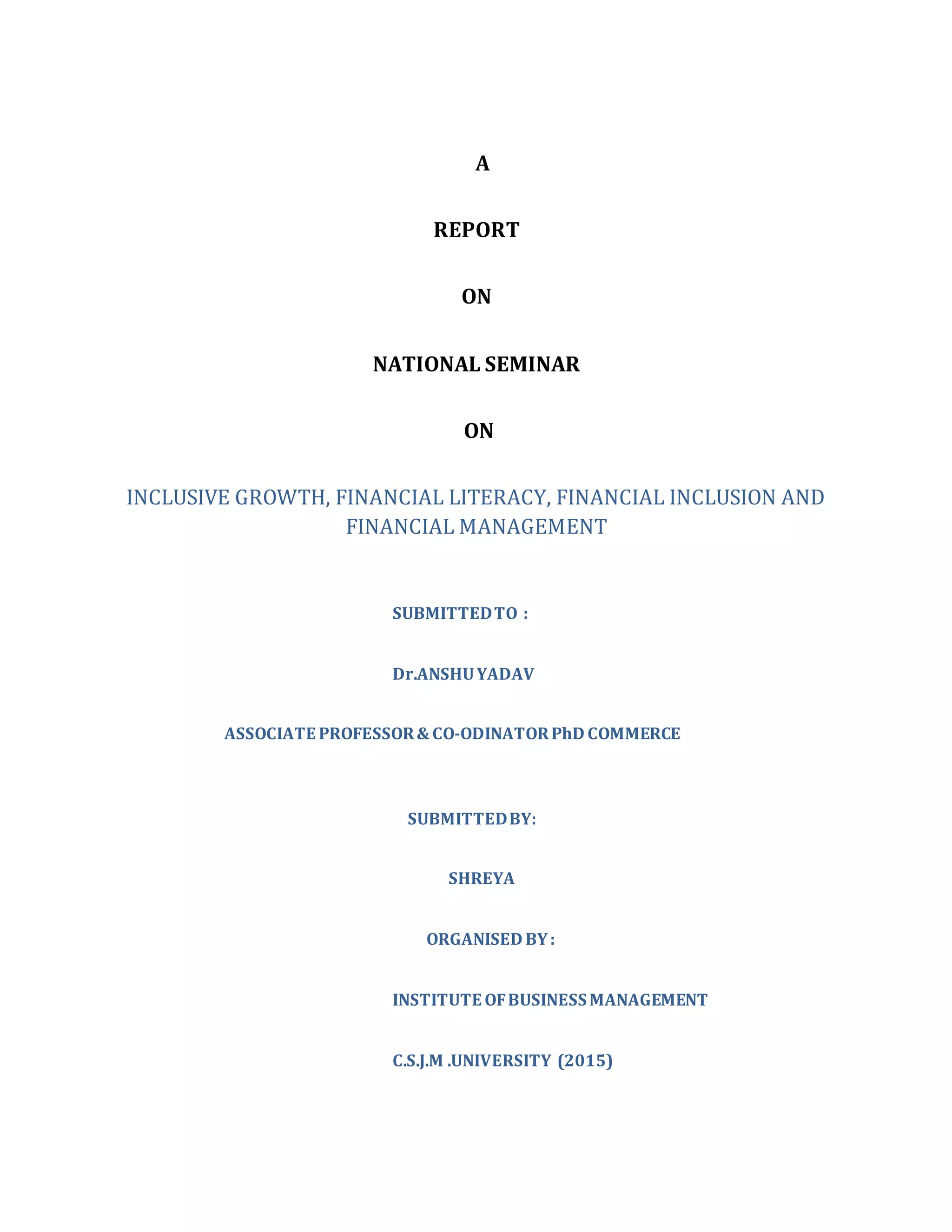 A reportcover page | DOCX