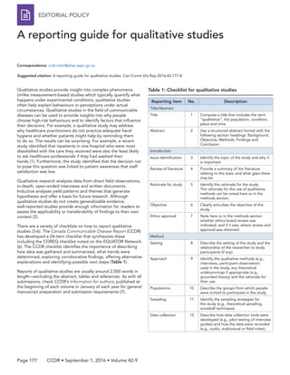 A reporting guide for qualitative studies | PDF