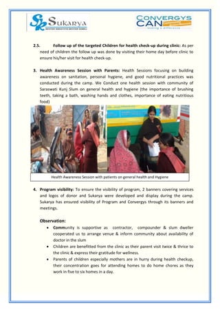 A report of health clinic organised at saraswati kunj slum supported by ...