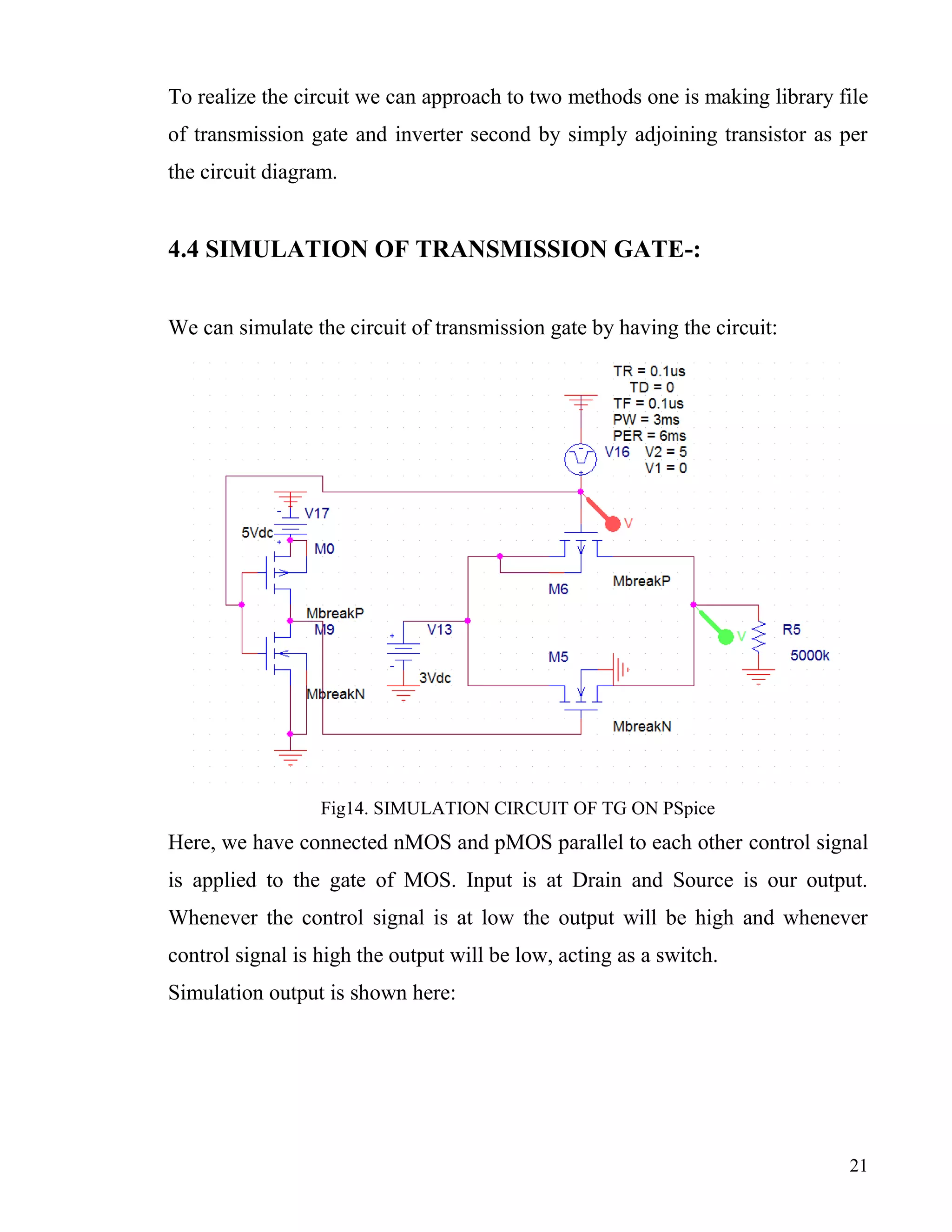 A report on 2 to 1 mux using tg | PDF