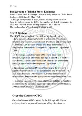 A report on Bangladesh Securities and Exchange Commission | PDF