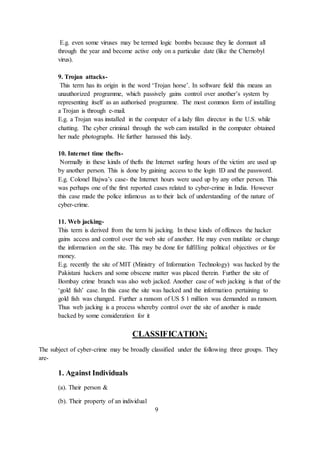 A report on cyber Crime | DOCX