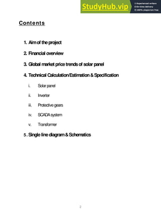 A Report On Design Estimation Of 1MW Solar PV Plant (Utility Scale) | PDF