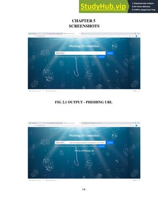A REPORT On DETECTION OF PHISHING WEBSITE USING MACHINE LEARNING | PDF