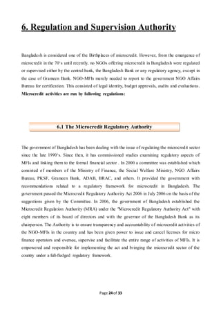 A report on microcredit system in bangladesh | DOCX