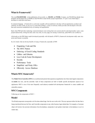 A report on mvc using the information | DOCX | Web Development | Internet