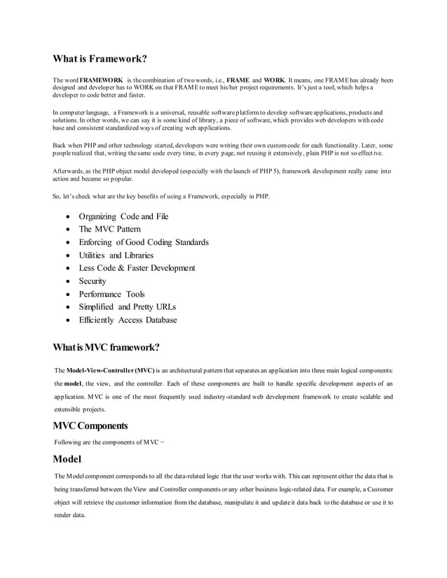A report on mvc using the information | DOCX | Web Development | Internet