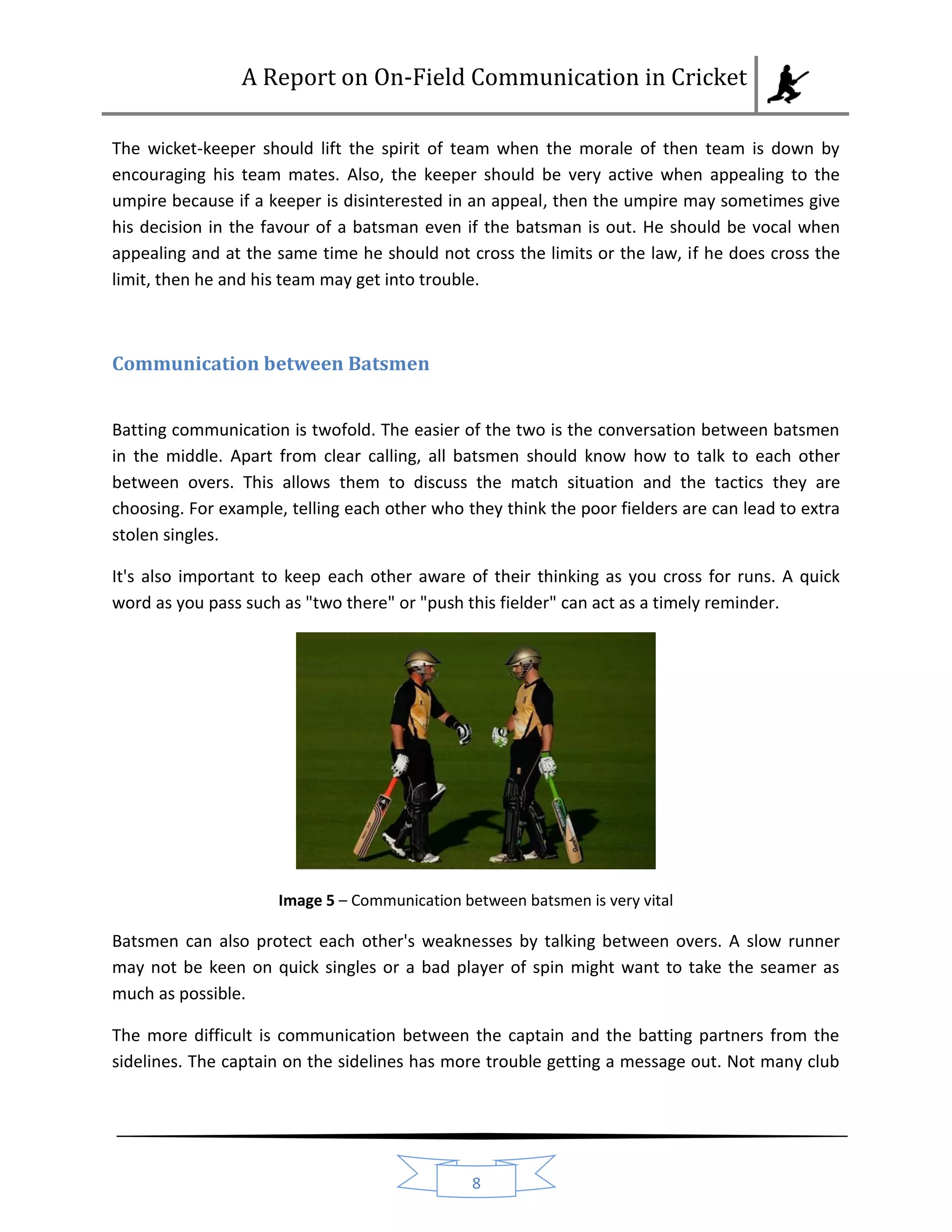 On-field communication in Cricket | PDF