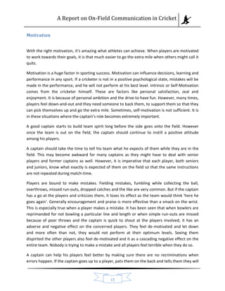 On-field communication in Cricket | PDF