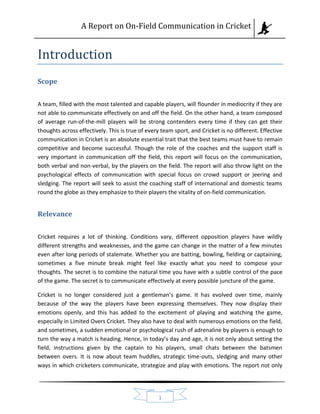 On-field communication in Cricket | PDF