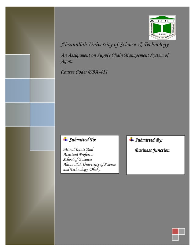 A report on supply chain of agora in bangladesh | PDF