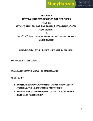 A Report On Teachers Workshop On ICT Use In Classroom | PDF