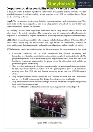 A Report On The Corporate Social Responsibility Of KFC. We Invest To ...