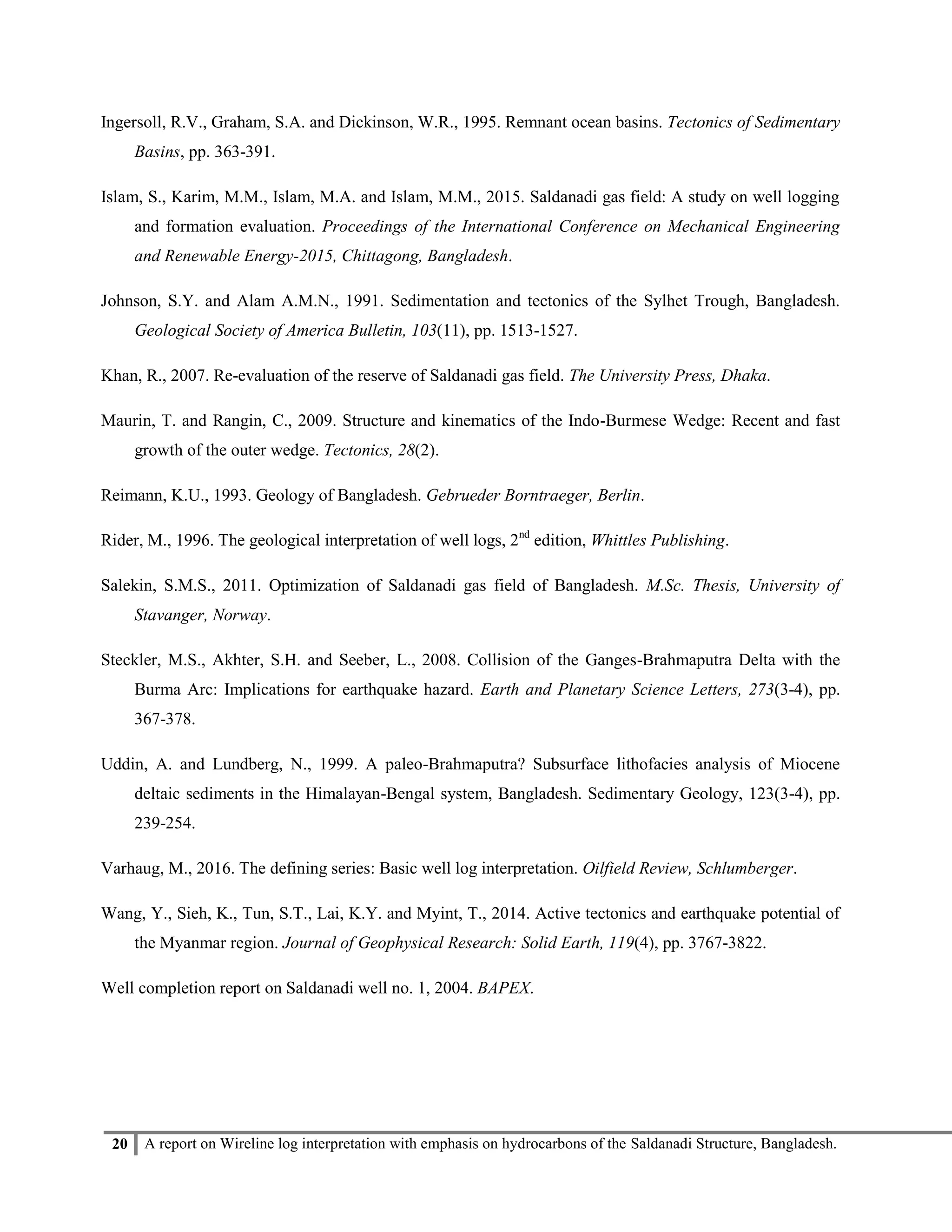 A report on wireline log interpretation with emphasis on hydrocarbon of ...