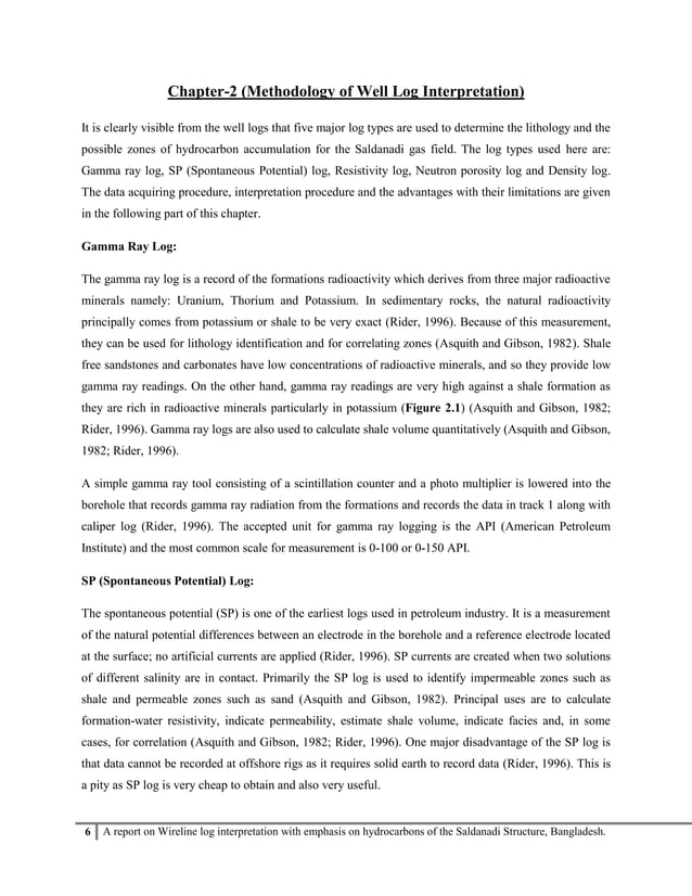 A report on wireline log interpretation with emphasis on hydrocarbon of ...