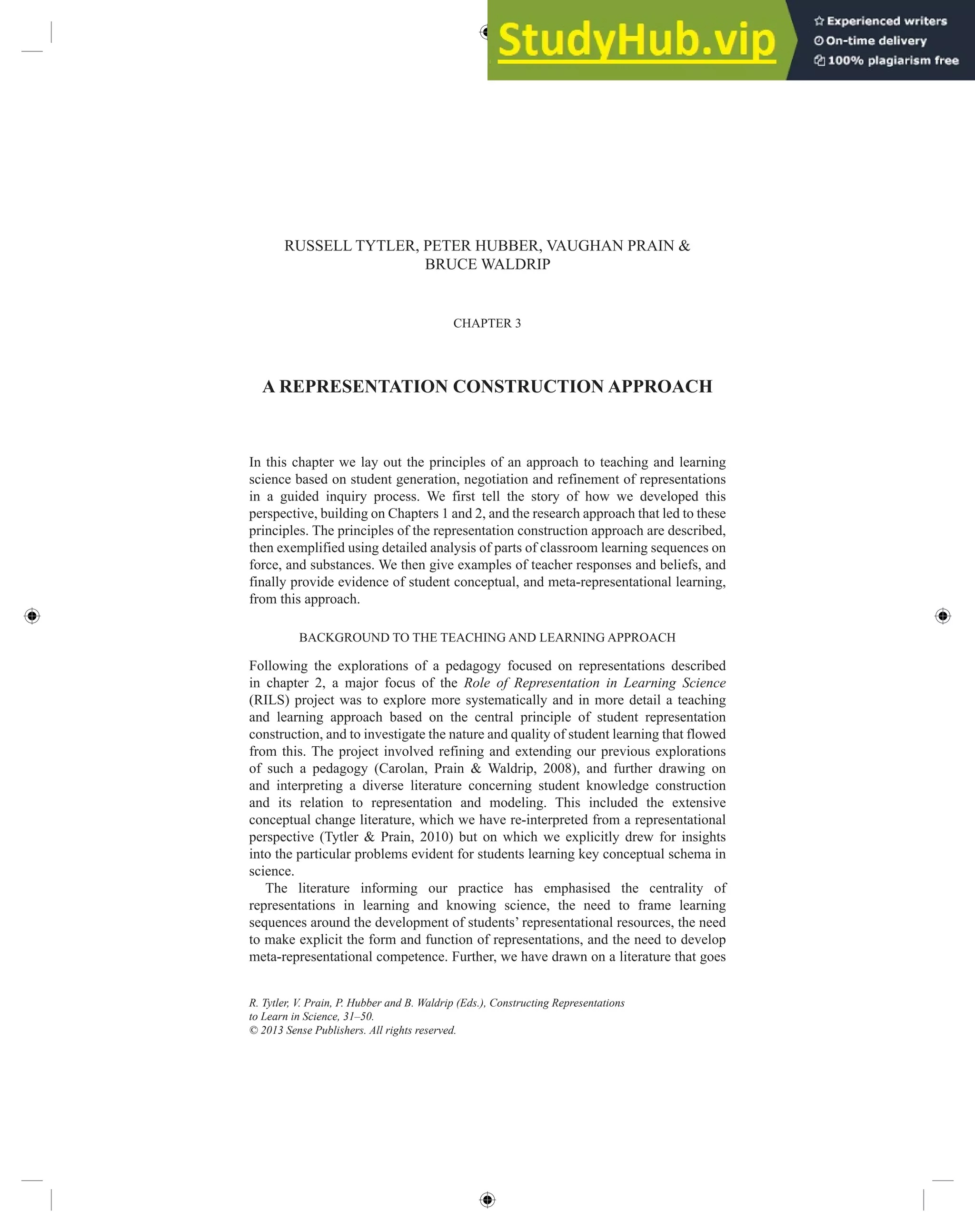 A Representation Construction Approach | PDF