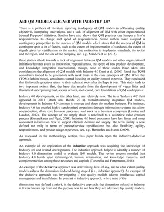 Are QM models aligned with Industry 4.docx | Mechanical and Industrial Engineering Industry ...