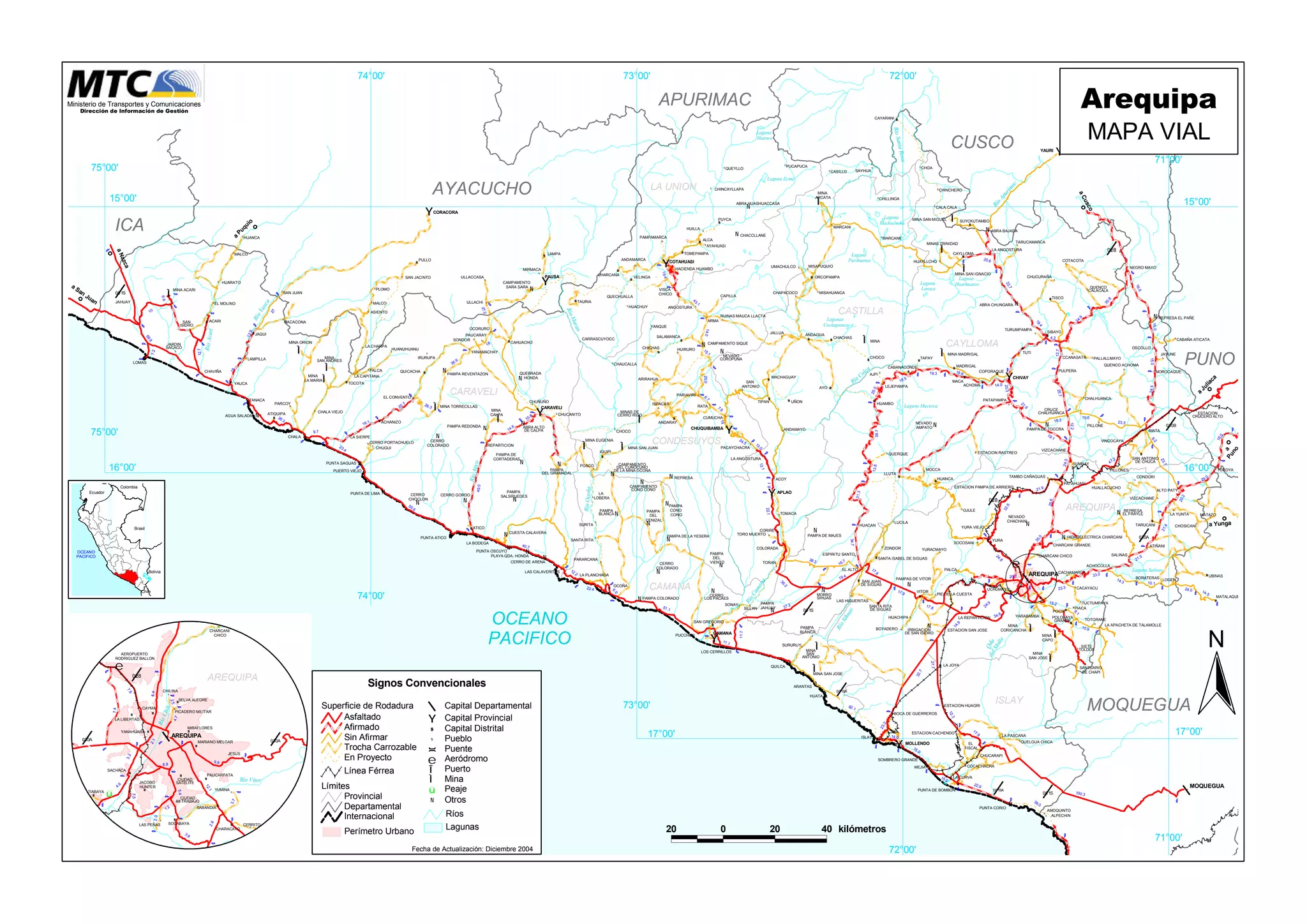 Mapa vial del departamento de Arequipa | PDF